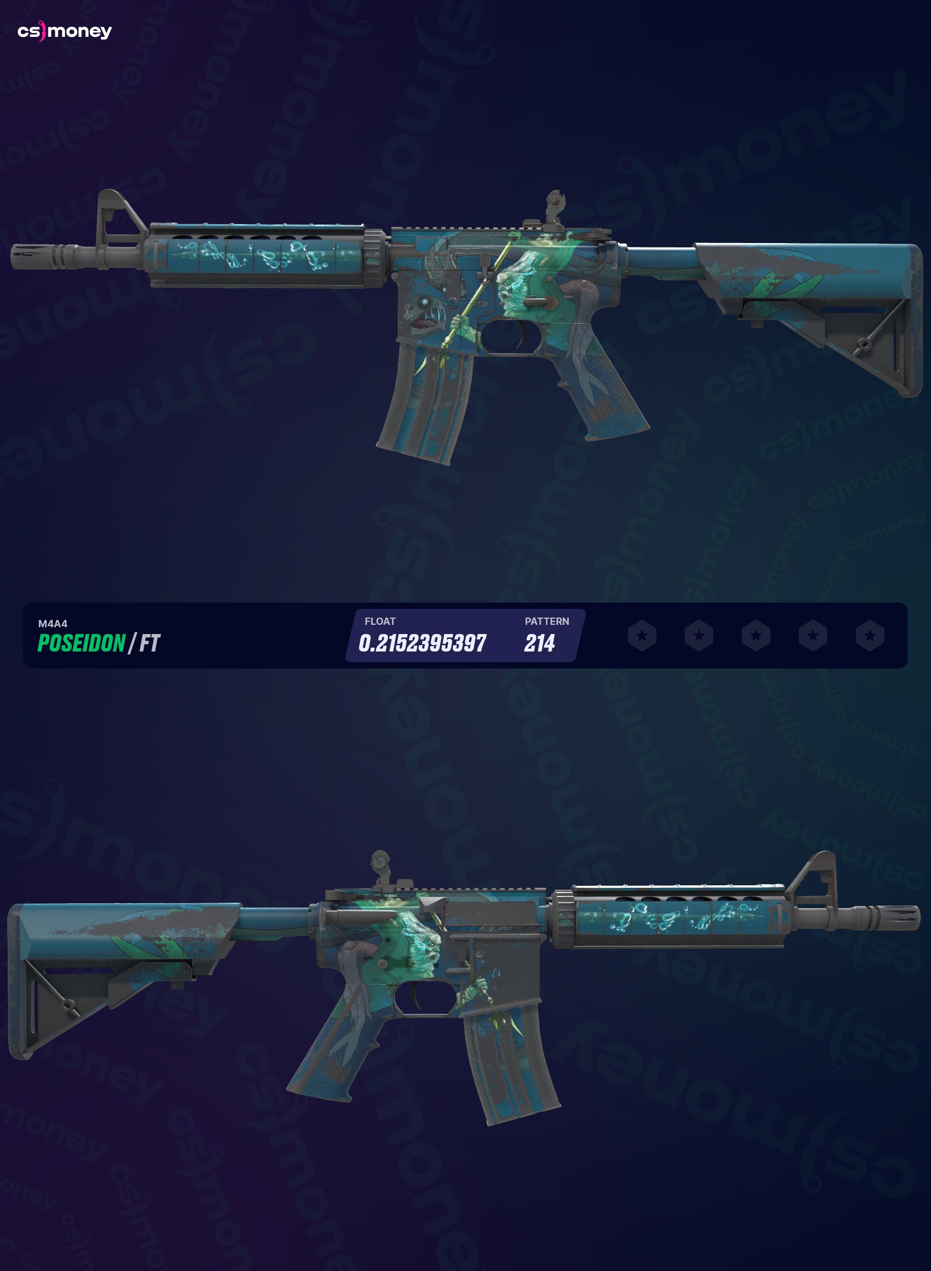 M4A4 | Poseidon (Field-Tested) — 在 CS.MONEY 上交易 CS:GO/CS2 皮肤